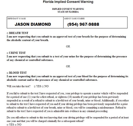 IMPLIED CONSENT IN FLORIDA | DUI TRAFFIC TICKET - Traffic Ticket Team